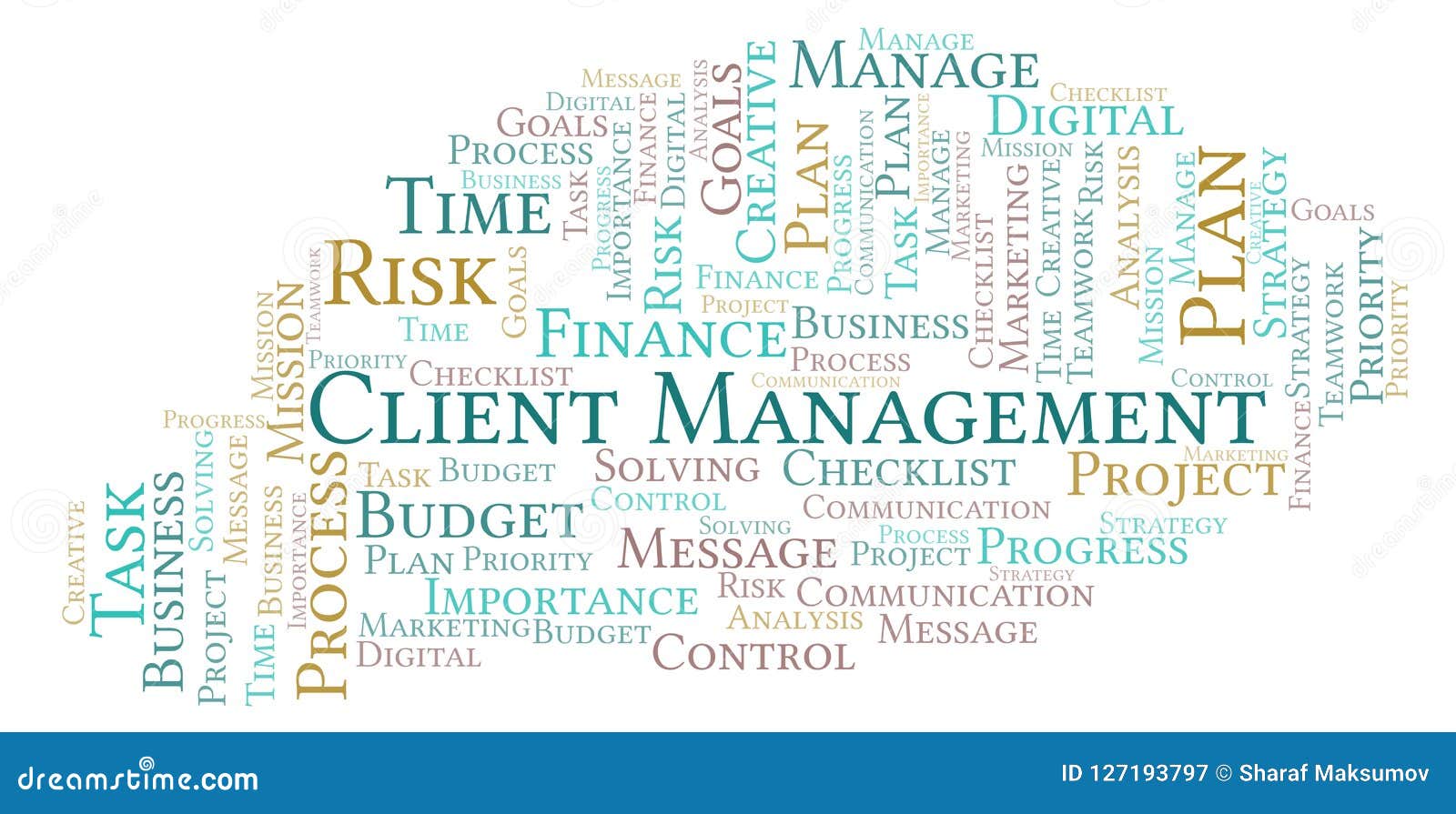 Client Management Word Cloud, Made with Text only. Stock Illustration ...