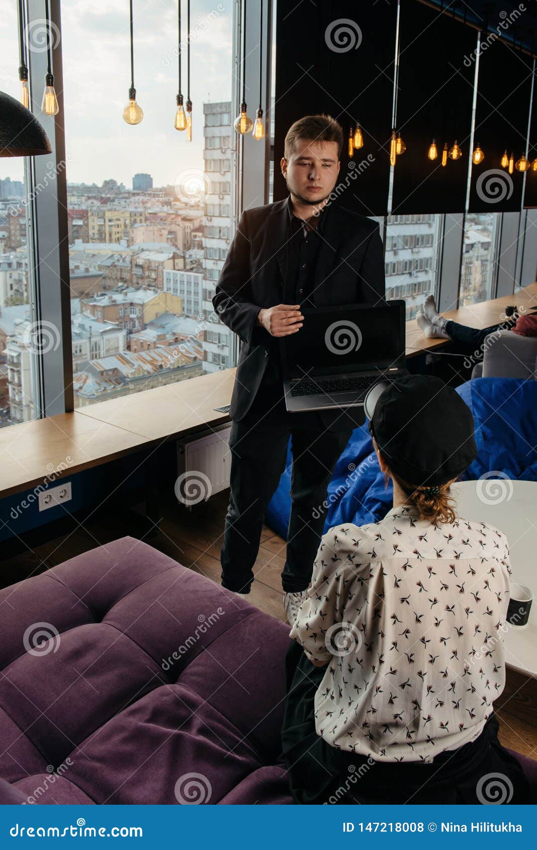 Client and Manager Conversation in Co-working Stock Photo - Image of ...