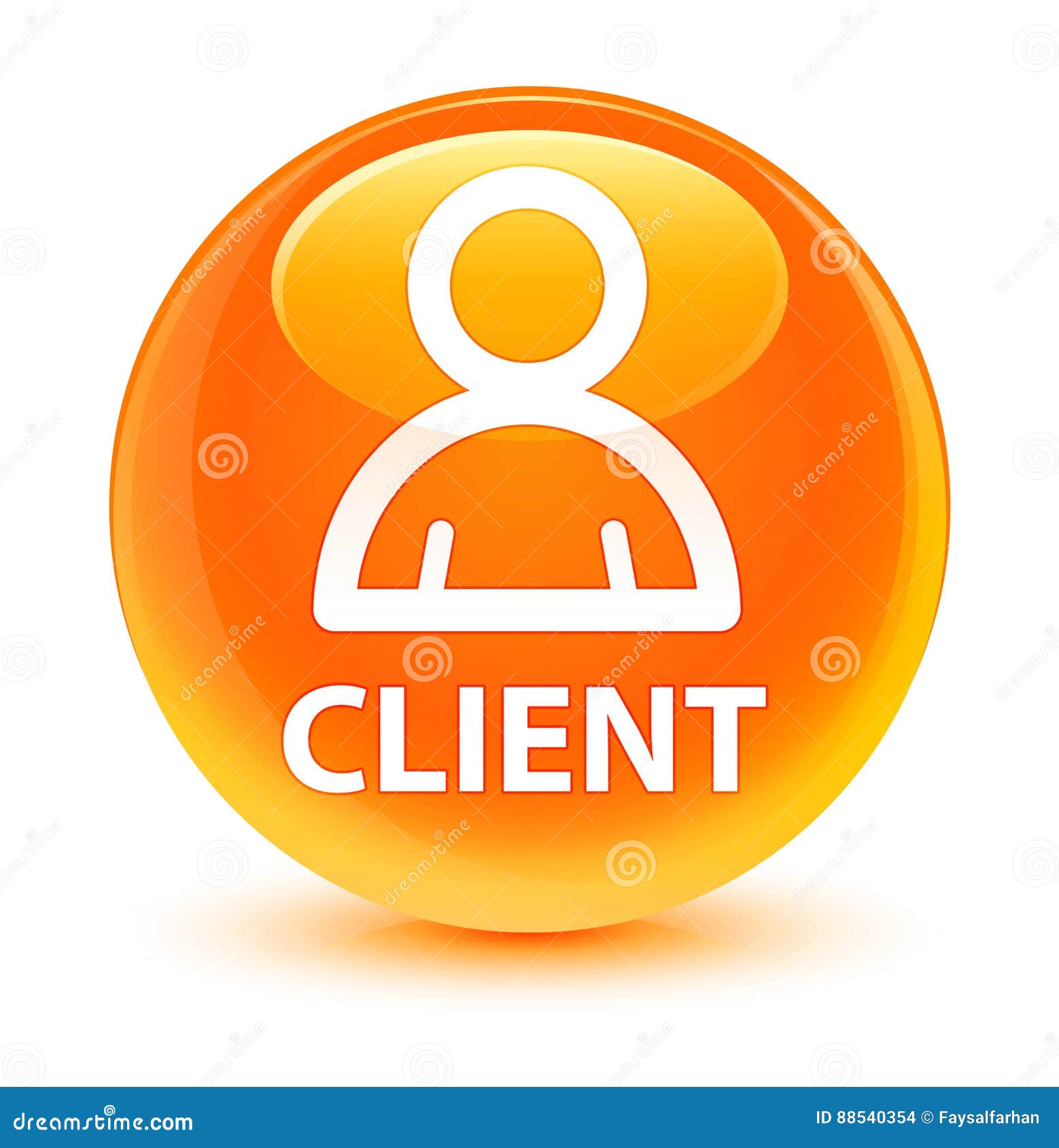 Client (member Icon) Glassy Orange Round Button Stock Illustration ...