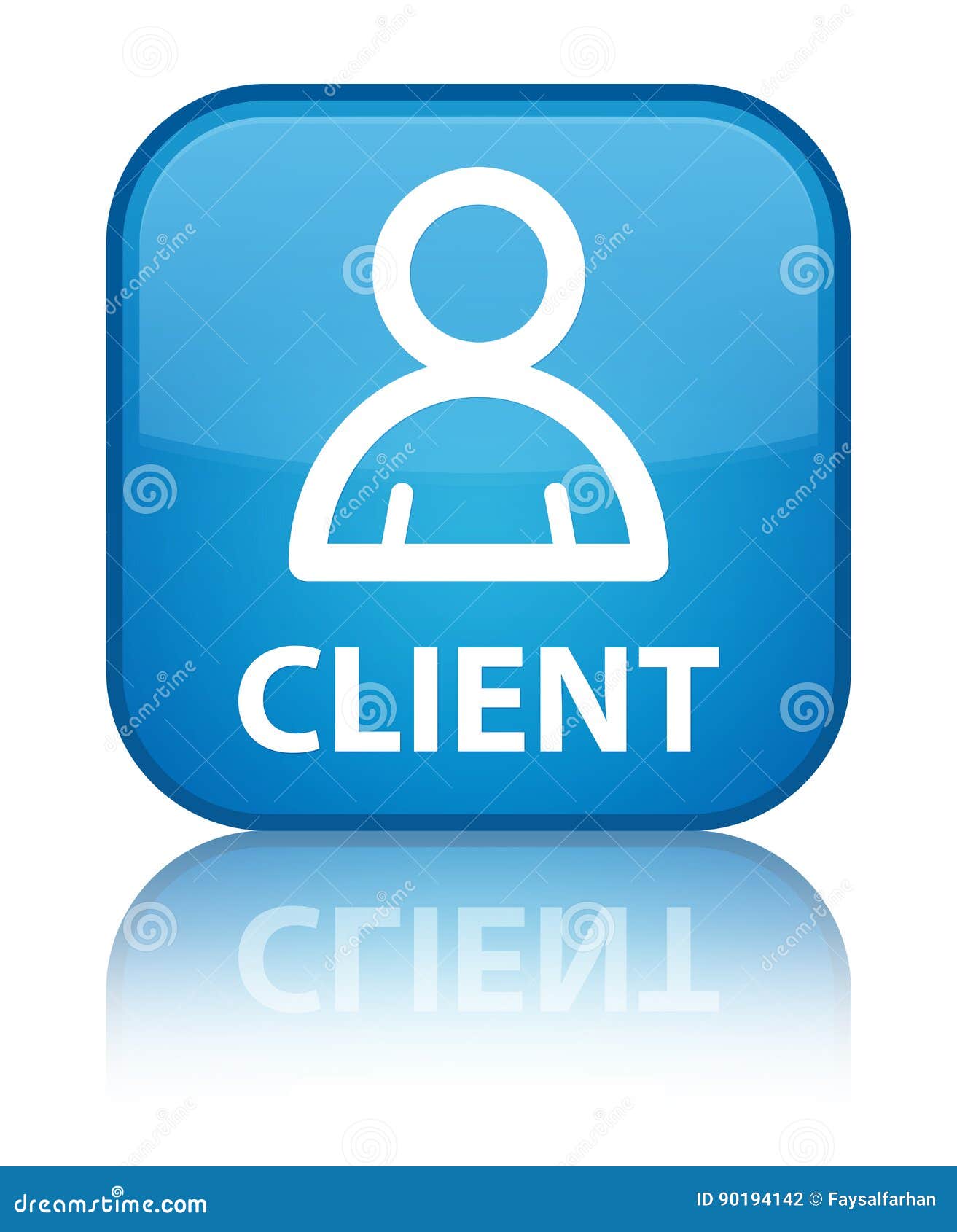 Client (member Icon) Special Cyan Blue Square Button Stock Illustration ...