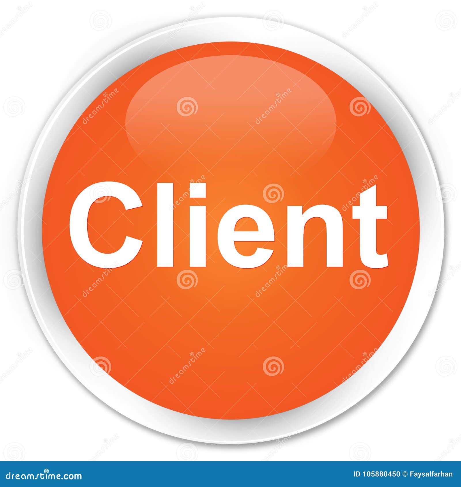 Client Premium Orange Round Button Stock Illustration - Illustration of ...