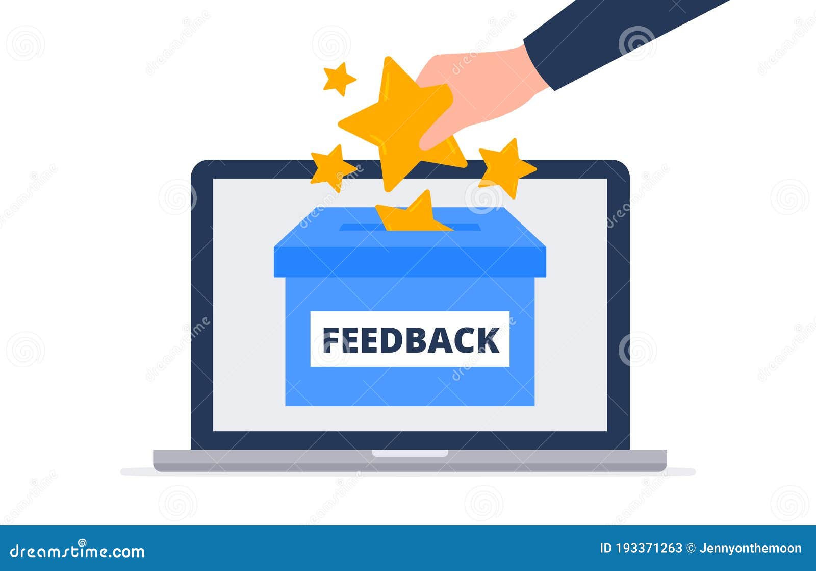 A Client Putting Stars in the Feedback Box. Stock Vector - Illustration ...