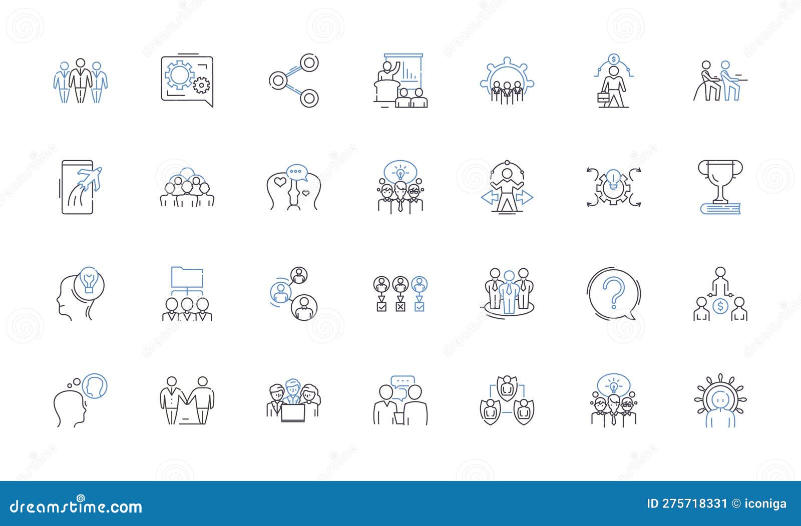 Client Relations Line Icons Collection. Trust, Communication, Feedback ...