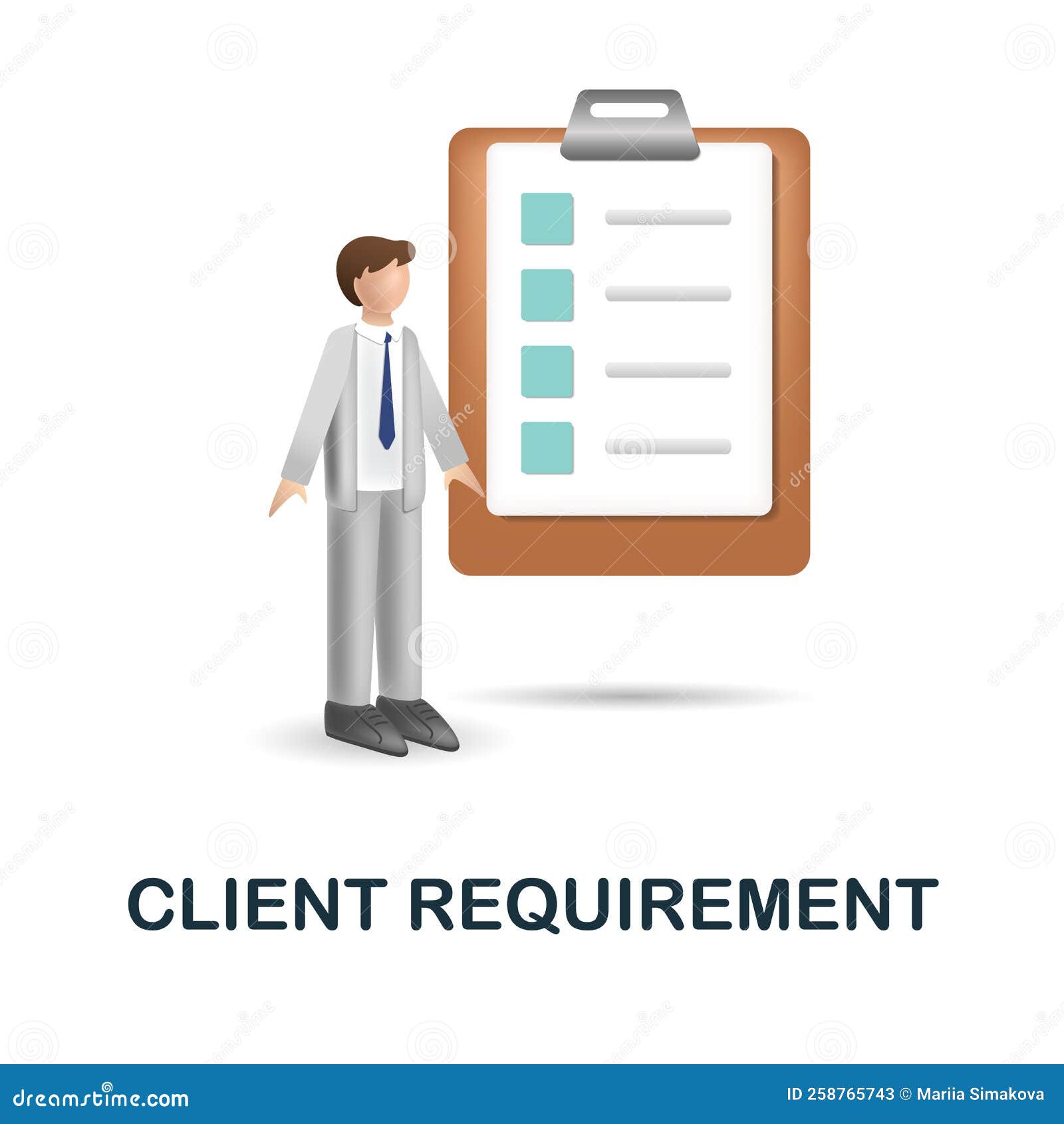 Client Requirement Icon. 3d Illustration from Web Development ...