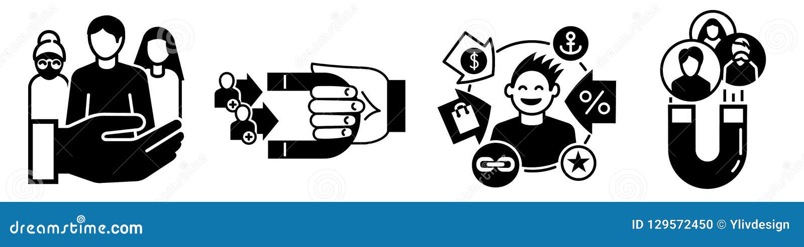 Client Retention Icon Set, Simple Style Stock Vector - Illustration of ...