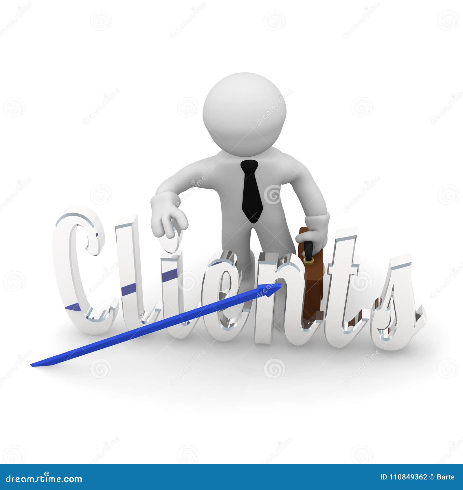 Client Search,3d Character with Upswing Arrow Stock Illustration ...
