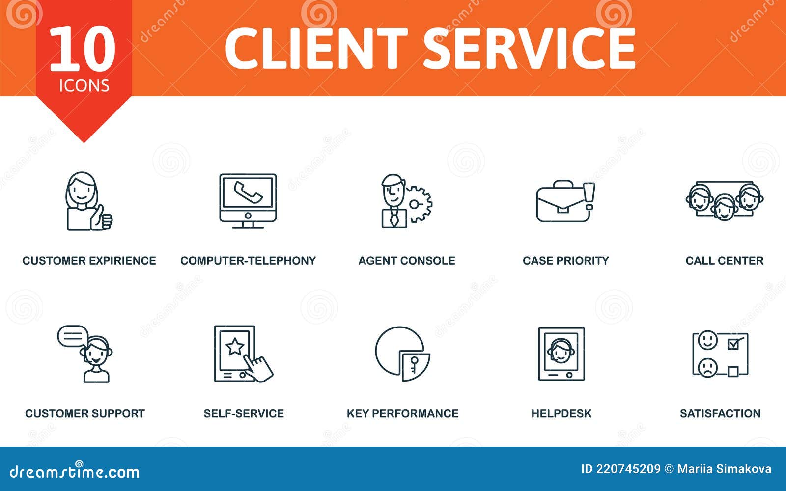 Client Service Icon Set. Collection Contain Agent Console, Call Center ...