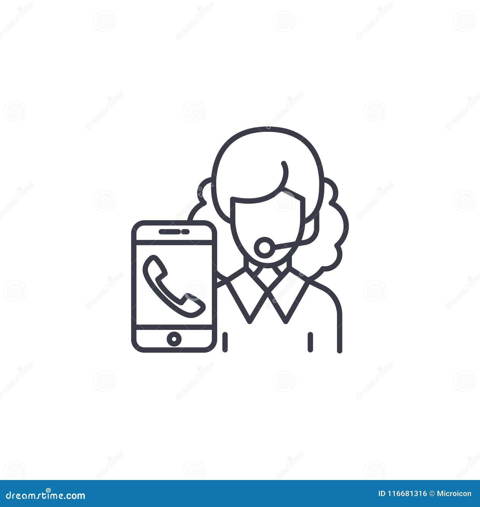 Client Service Linear Icon Concept. Client Service Line Vector Sign ...