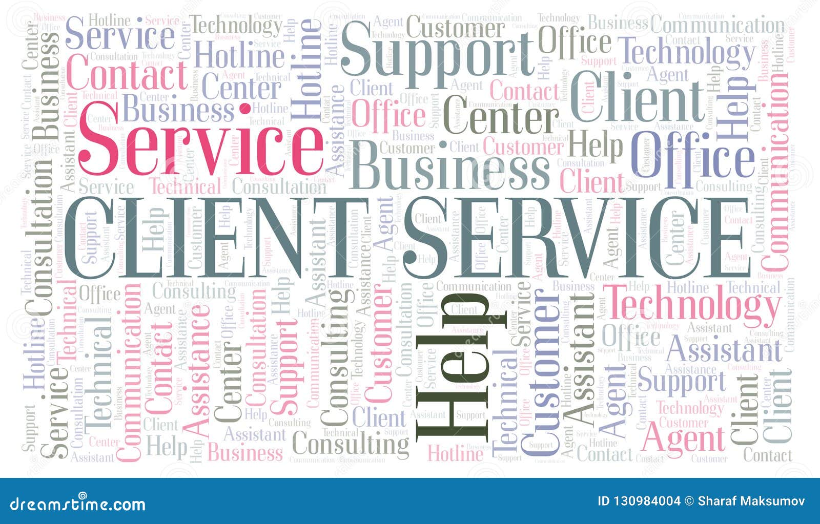 Client Service word cloud. stock illustration. Illustration of support ...