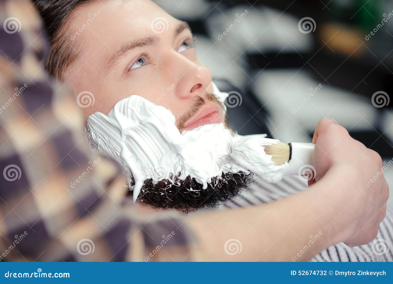 Client Shaving at Barber Shop Stock Photo - Image of cool, macho: 52674732