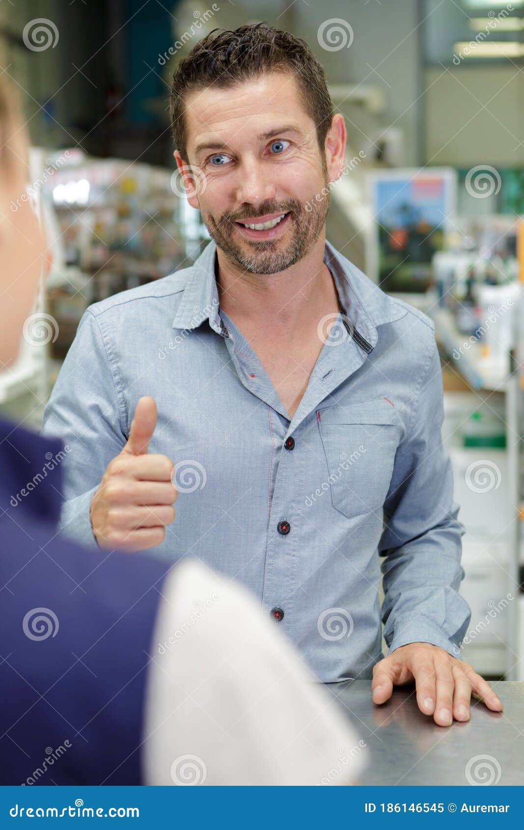Client Showing Satisfaction Sign for Service Stock Image - Image of ...