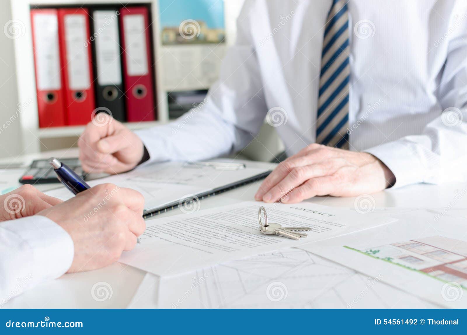 Client Signing a Real Estate Contract Stock Photo - Image of agreement ...
