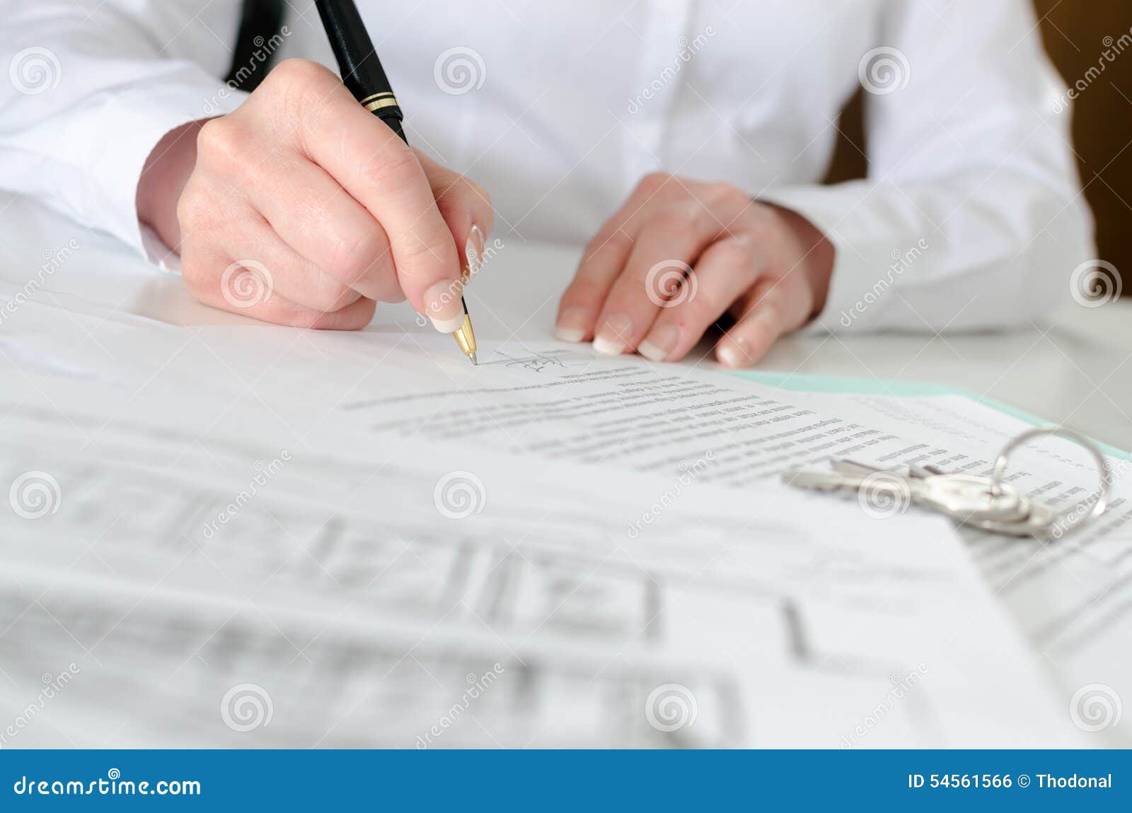 Client Signing a Real Estate Contract Stock Photo - Image of sale ...