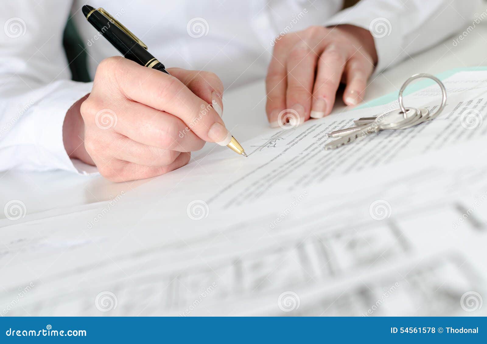 Client Signing a Real Estate Contract Stock Photo - Image of agreement ...