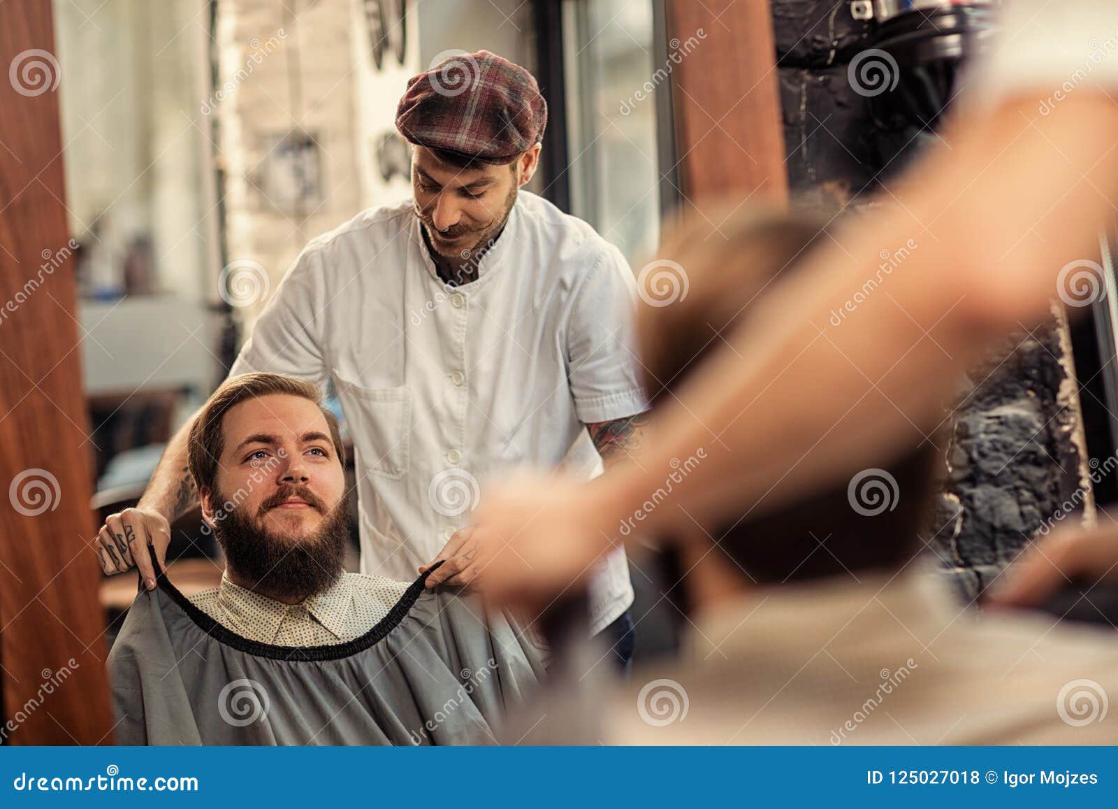 Client Sitting in Barber Shop Stock Photo - Image of gentleman, dark ...