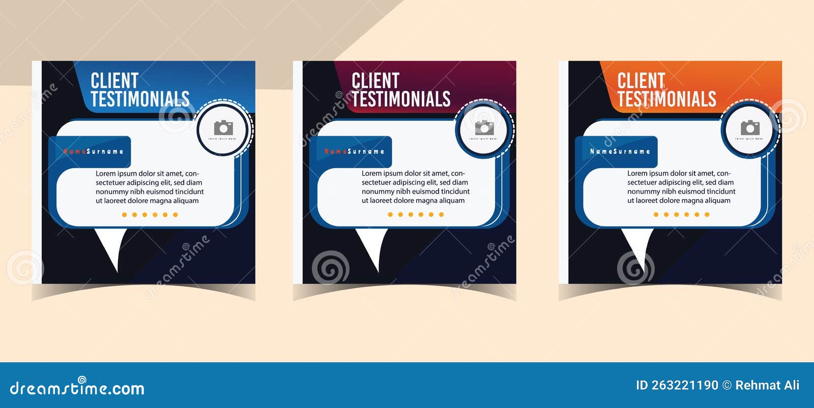Client Testimonials or Customer Feedback Social Media Post Web Banner ...