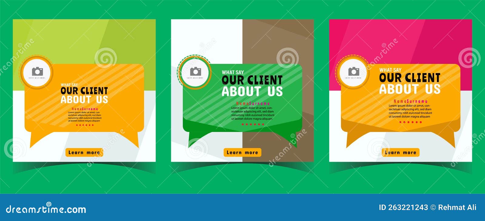 Client Testimonials or Customer Feedback Social Media Post Web Banner ...