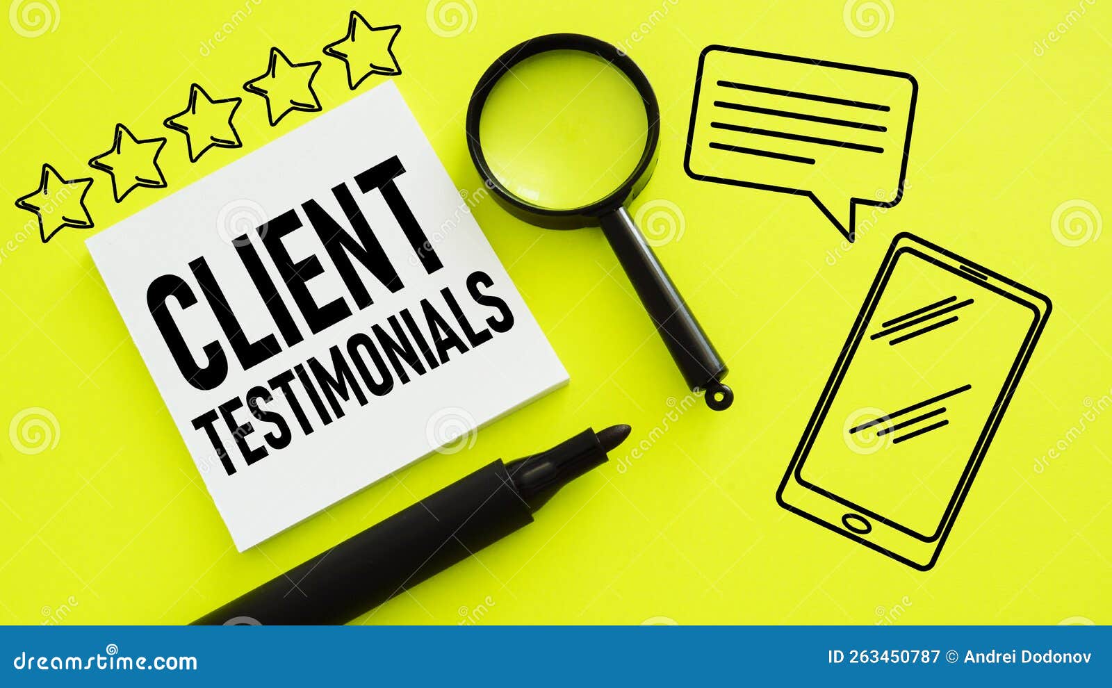 Client Testimonials are Shown Using the Text and Pictures of Stars and ...