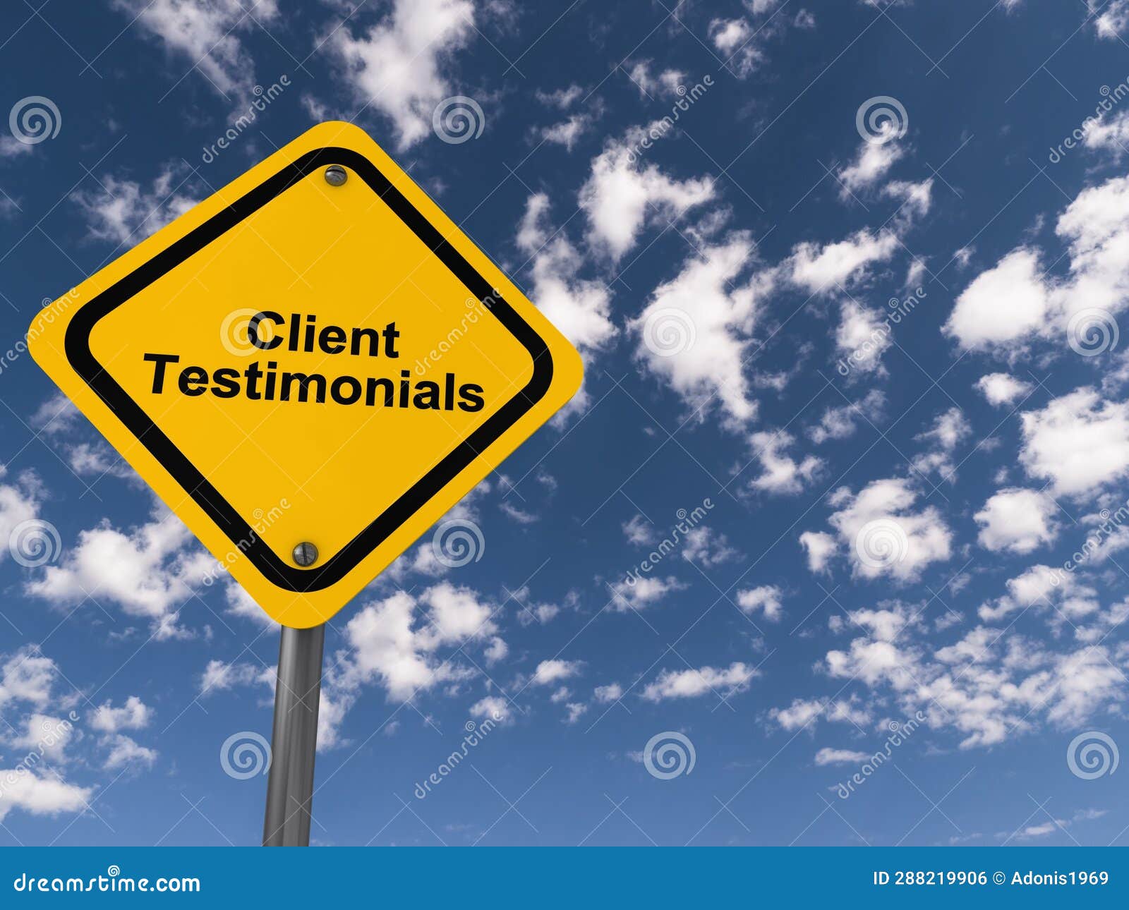 Client Testimonials Traffic Sign on Blue Sky Stock Illustration ...