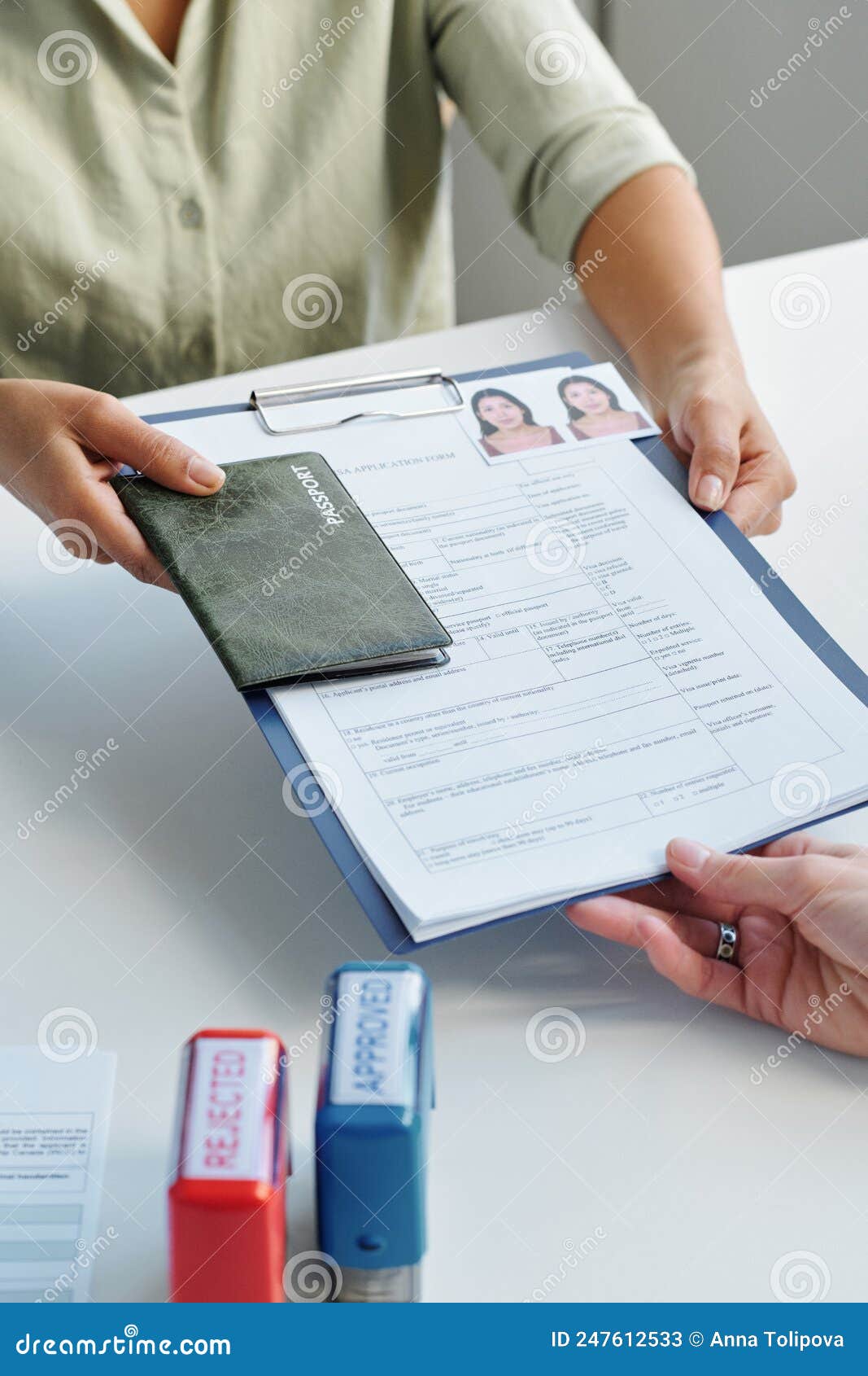 Client Using Visa Agency Service Stock Image - Image of interview ...