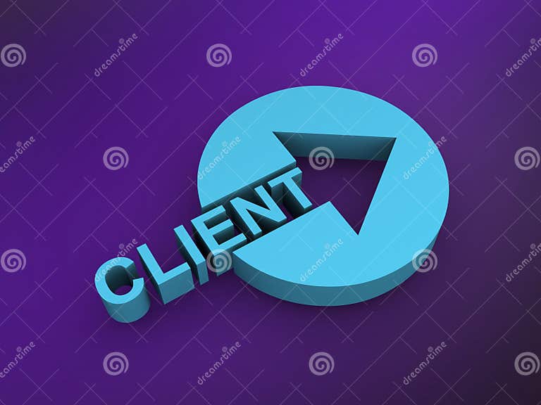 Client word on purple stock illustration. Illustration of card - 272005737