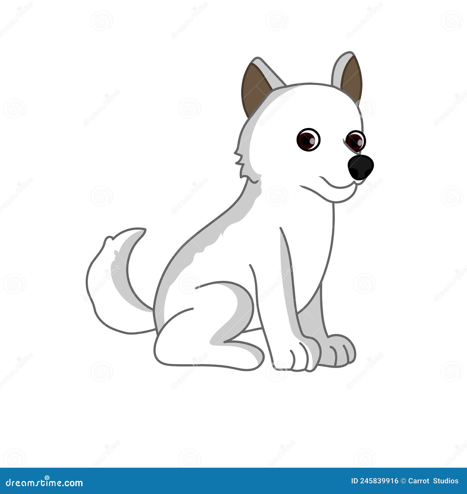 Cliente de perro blanco ilustración del vector. Ilustración de perro ...