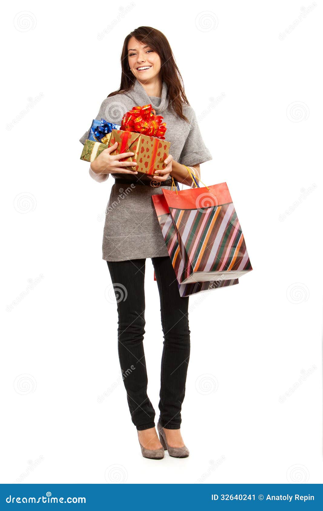 Cliente Feliz Após a Compra Imagem de Stock - Imagem de presente, fêmea ...