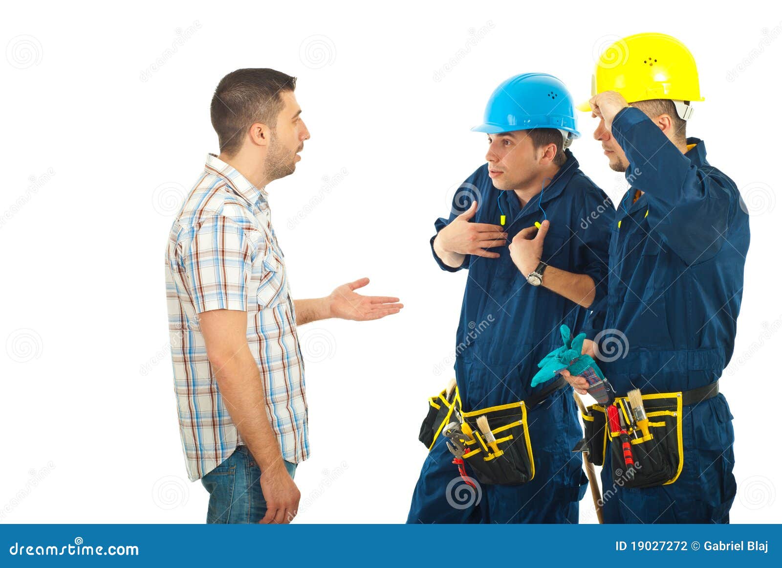 Cliente Que Discute Con Los Trabajadores Foto de archivo - Imagen de ...