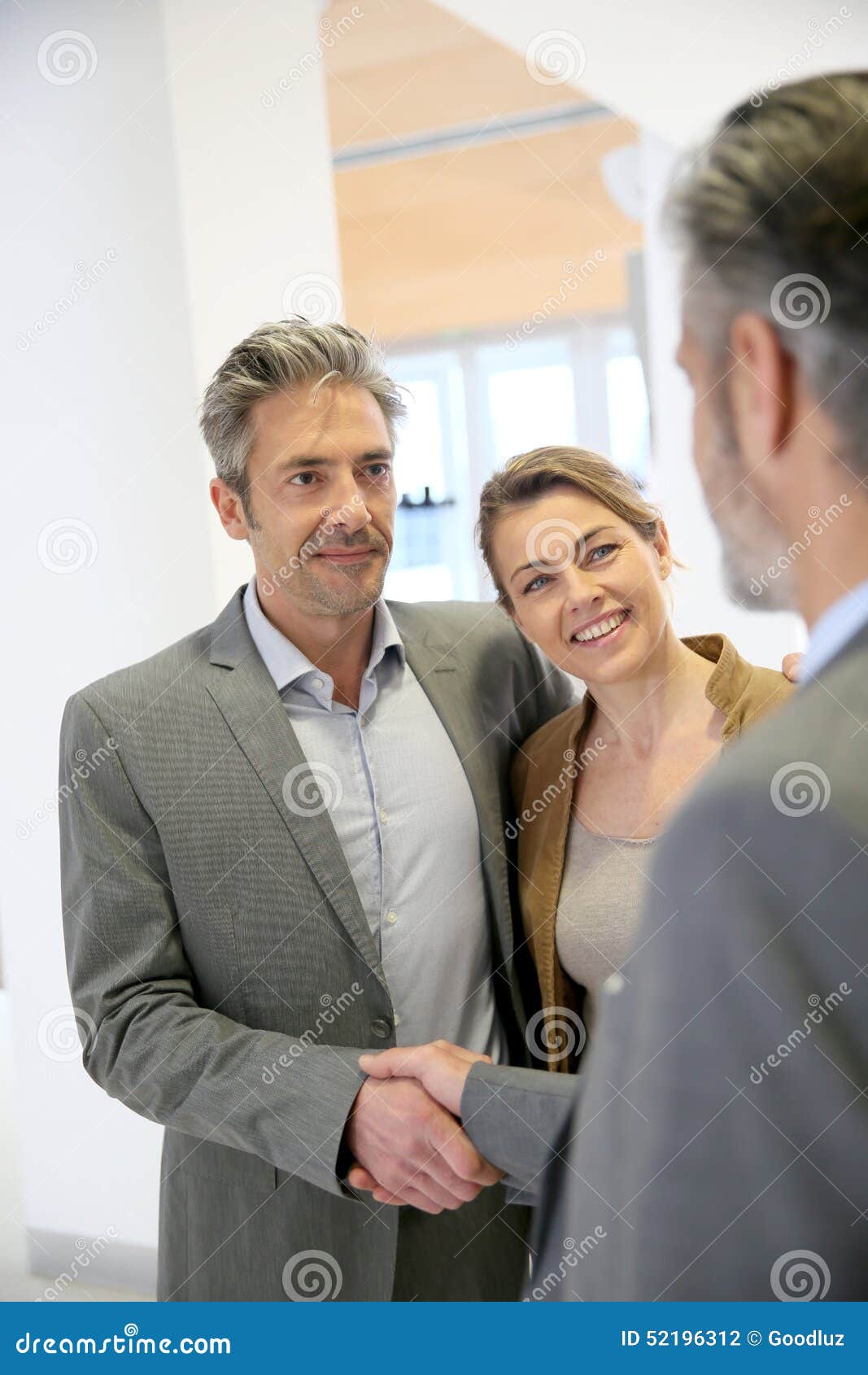 Clients and Banking Advisor Handshaking Stock Photo - Image of mortgage ...