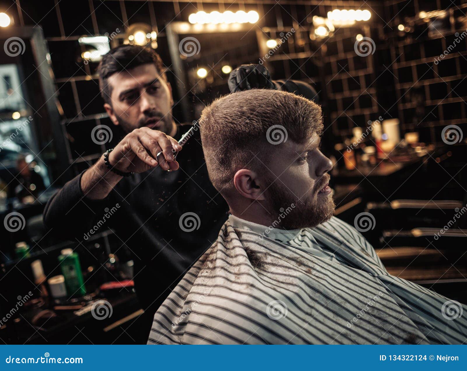 Clients in barbershop stock photo. Image of masculinity - 134322124