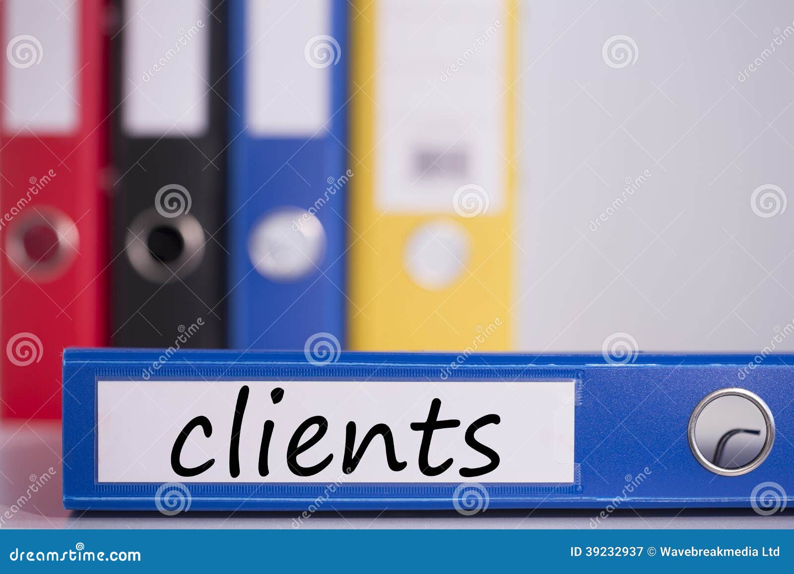 Clients on Blue Business Binder Stock Image - Image of sticker ...