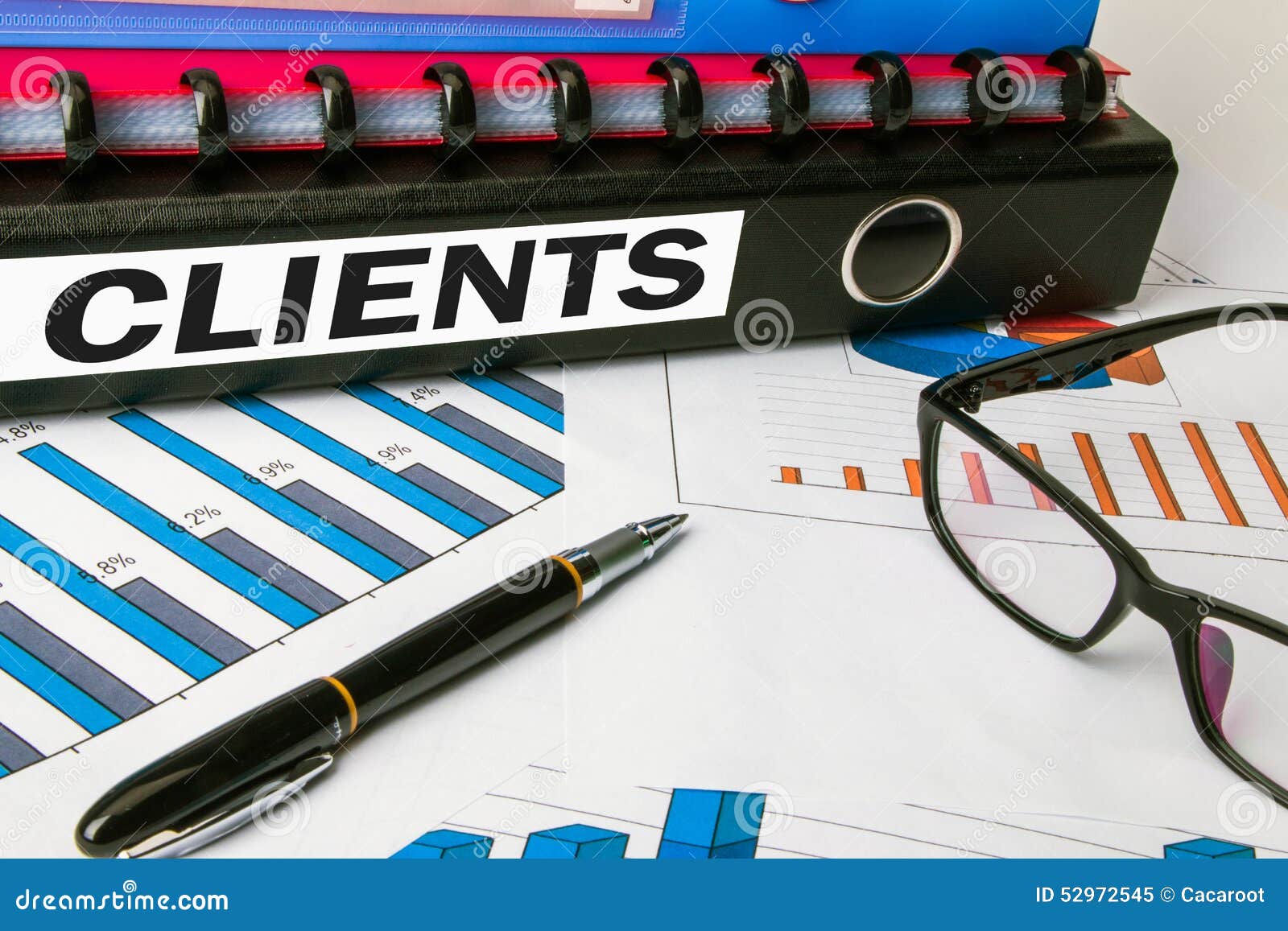 Clients on Business Document Folder Stock Image - Image of label ...