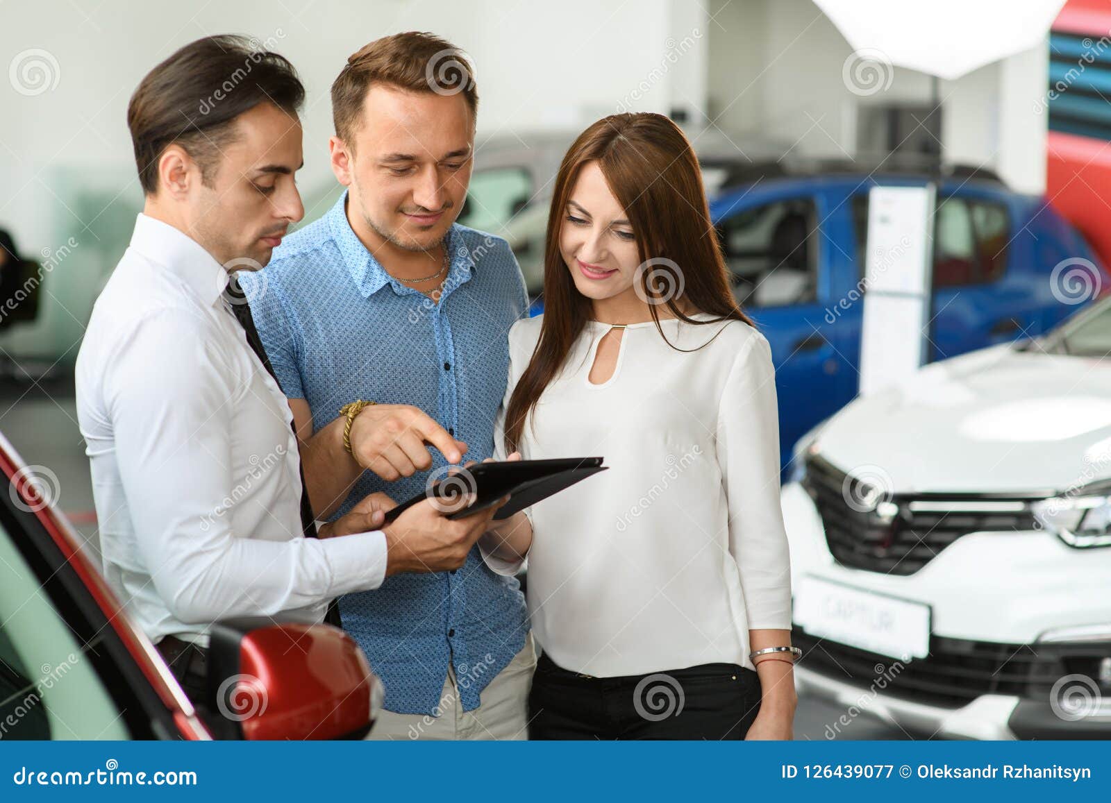 Clients Choose Car Options on Tablet Stock Image - Image of customer ... Clients Choose Car Options on Tablet Stock Image - Image of customer ...
