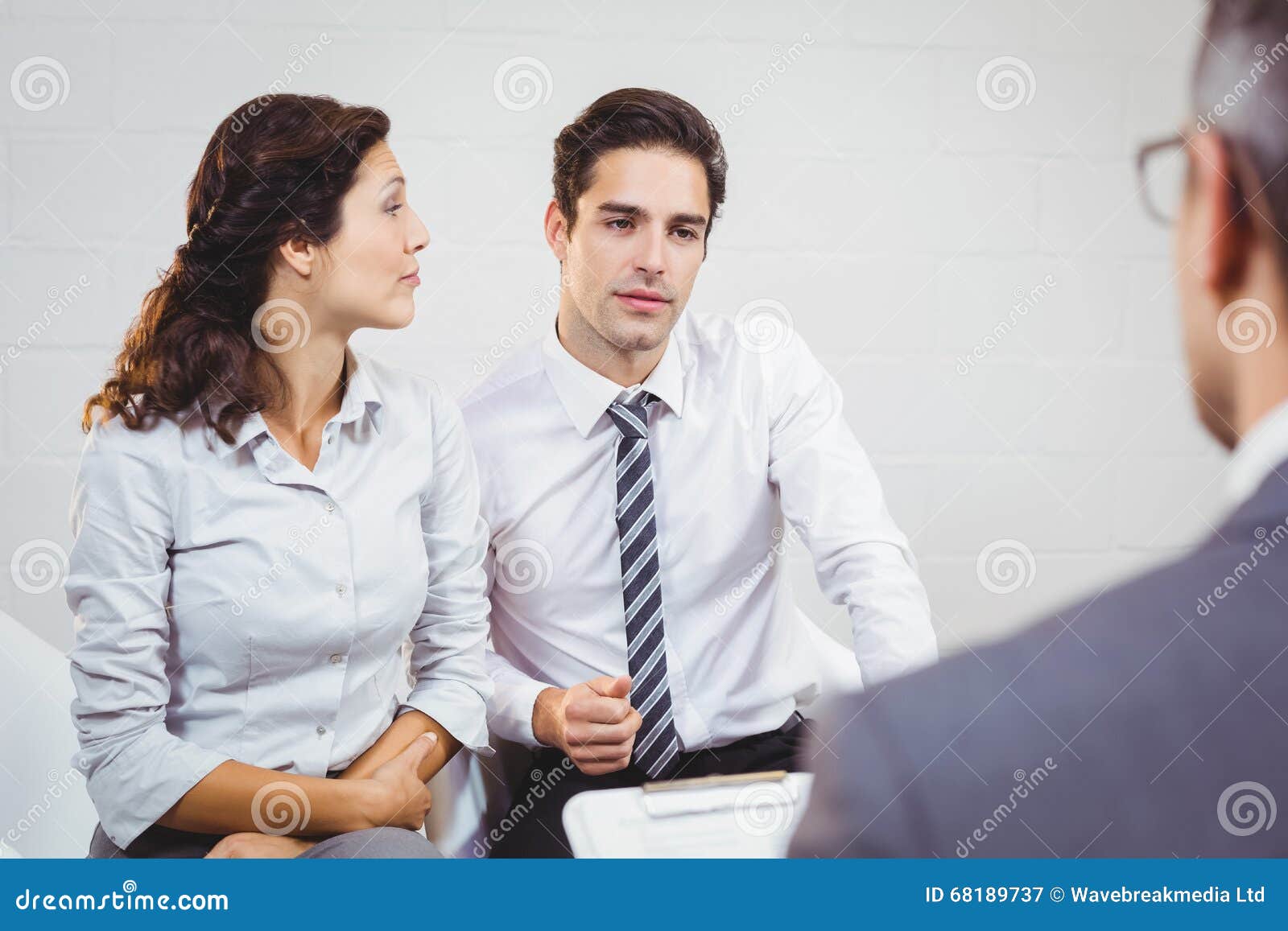 Clients Discussing with Businessman Stock Image - Image of document ...