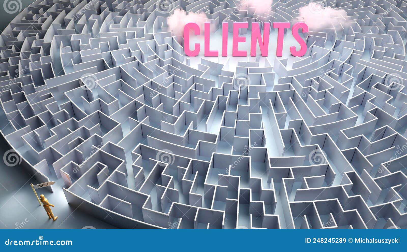 Clients and a Difficult Path To it Stock Illustration - Illustration of ...