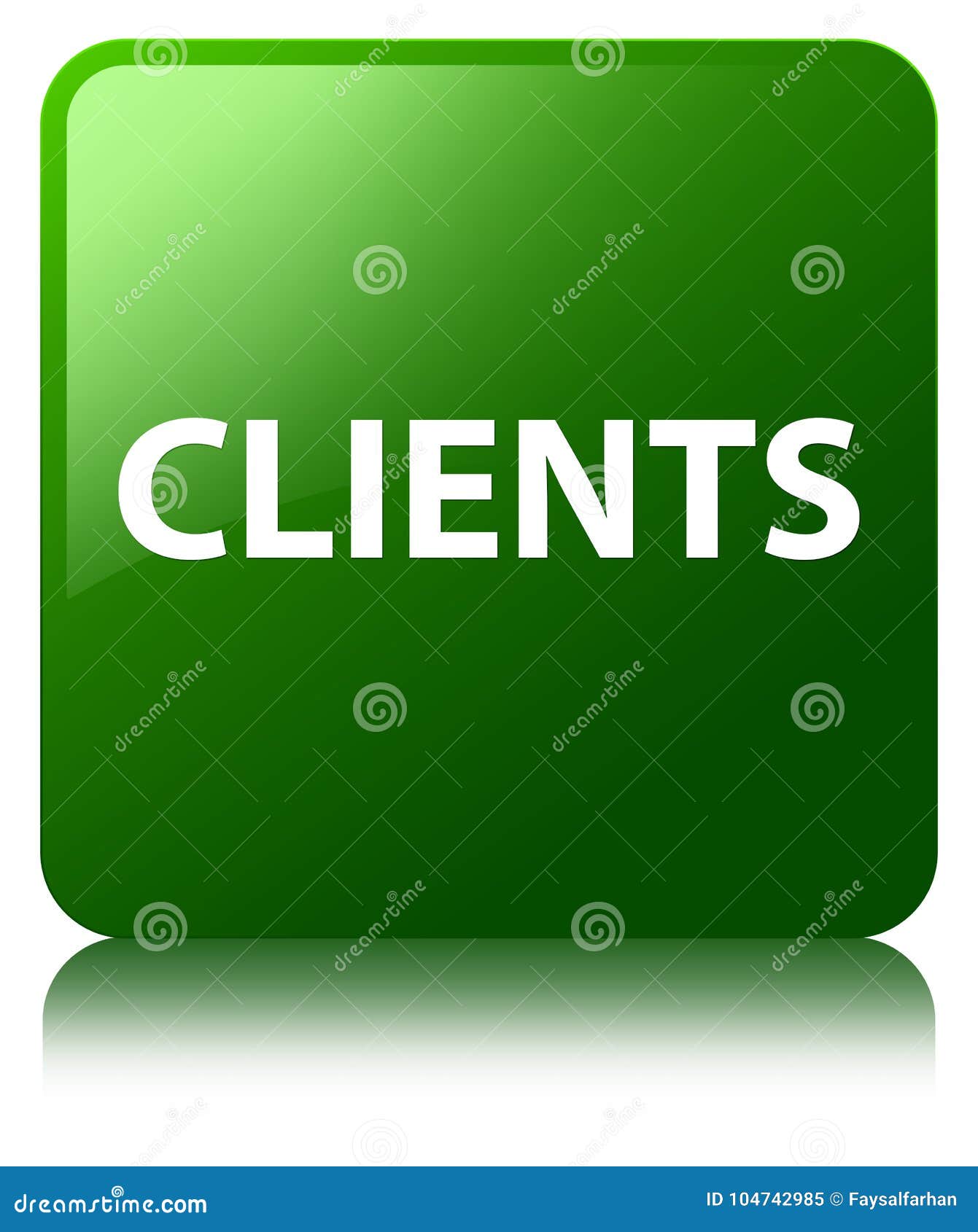 Clients Green Square Button Stock Illustration - Illustration of ...