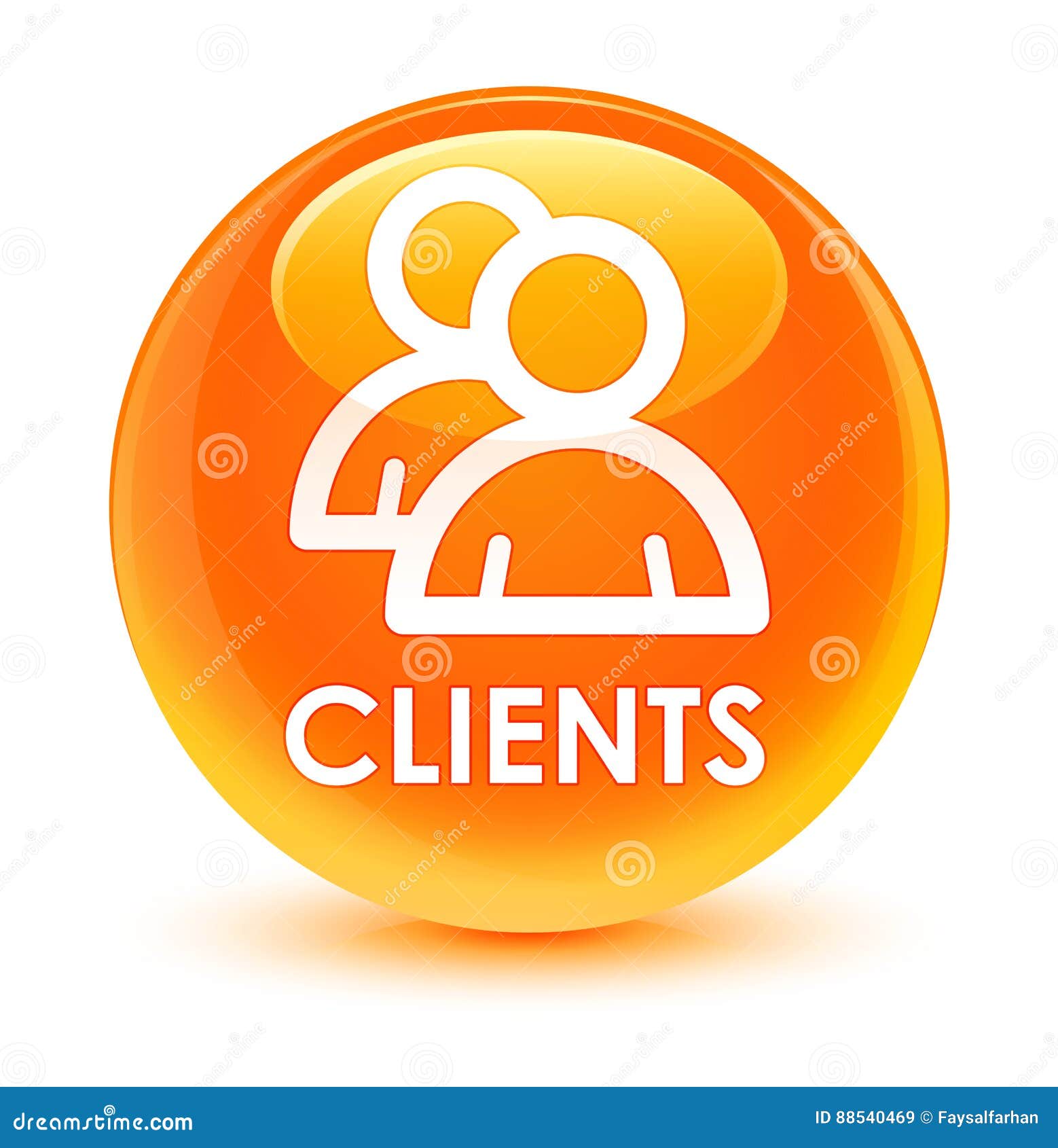 Clients (group Icon) Glassy Orange Round Button Stock Illustration ...