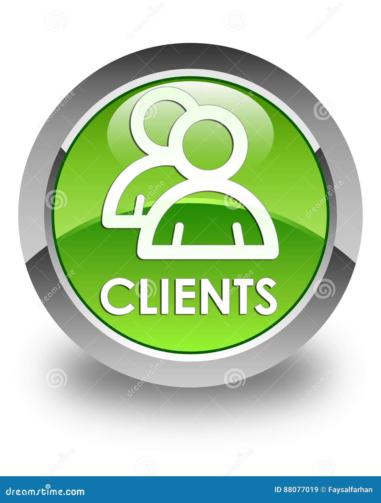Clients (group Icon) Glossy Green Round Button Stock Illustration ...