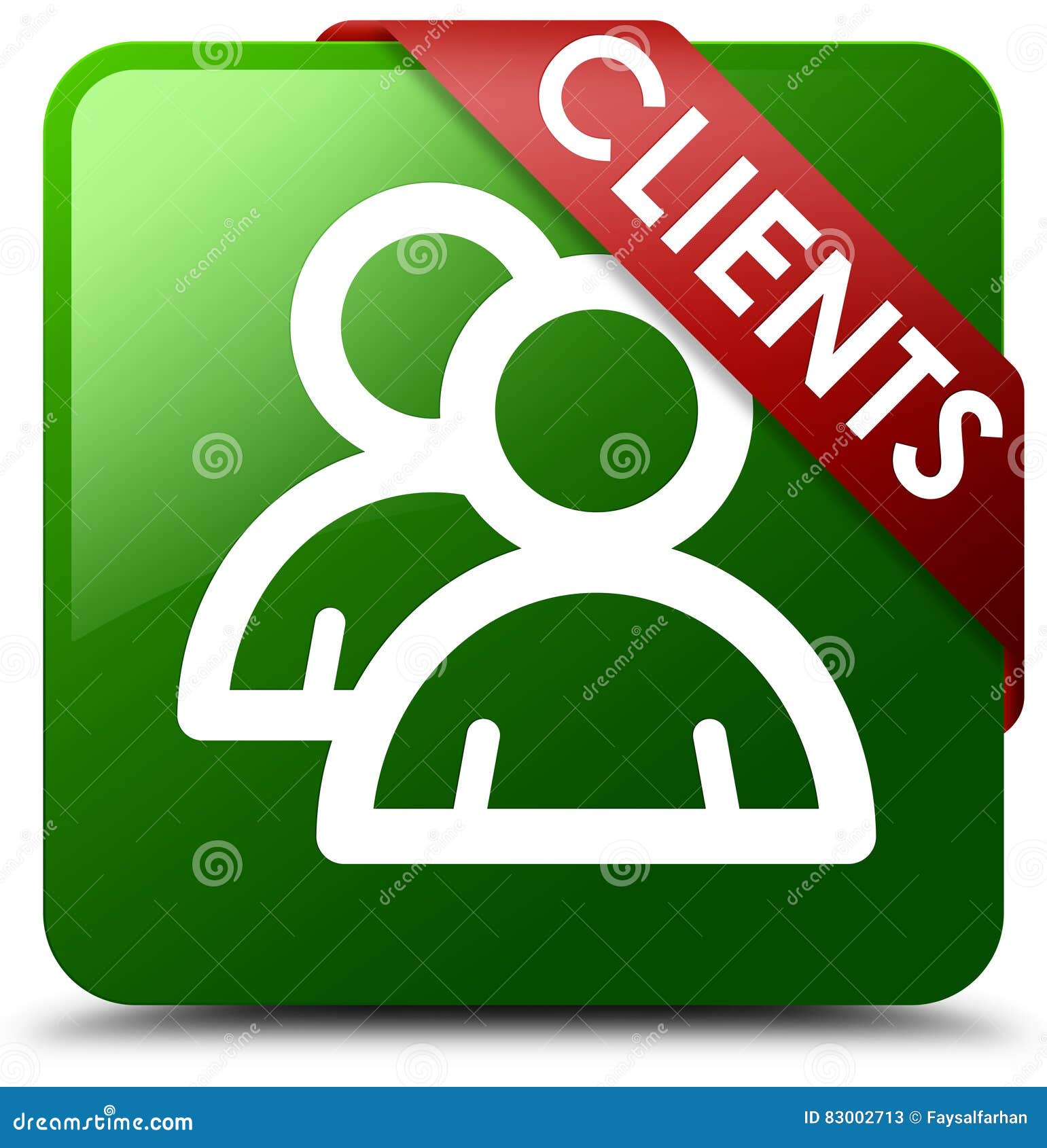 Clients Group Icon Green Square Button Stock Illustration ...