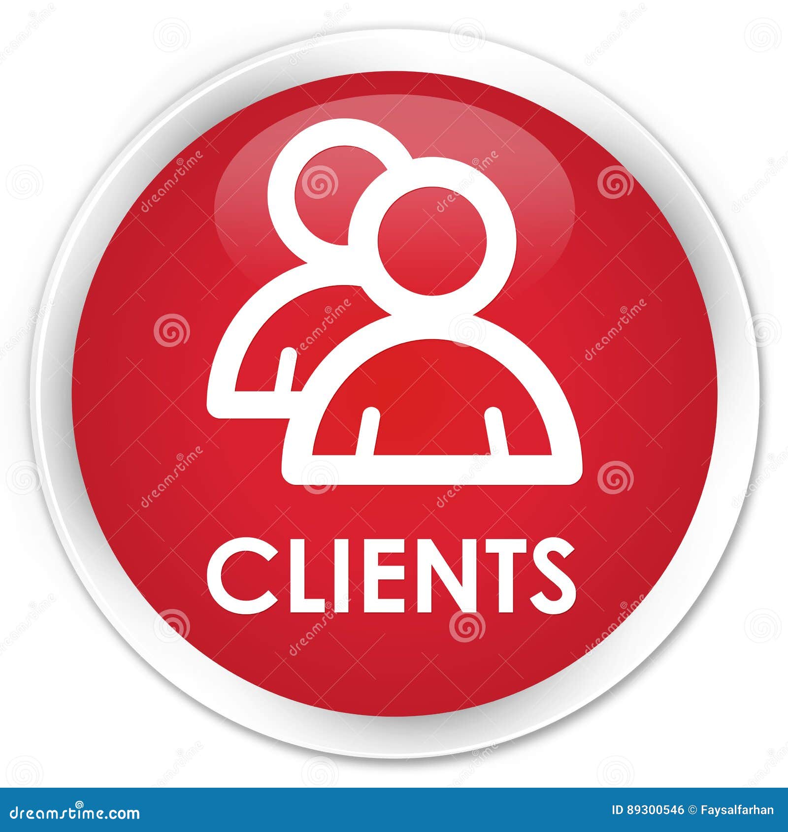 Clients (group Icon) Premium Red Round Button Stock Illustration ...