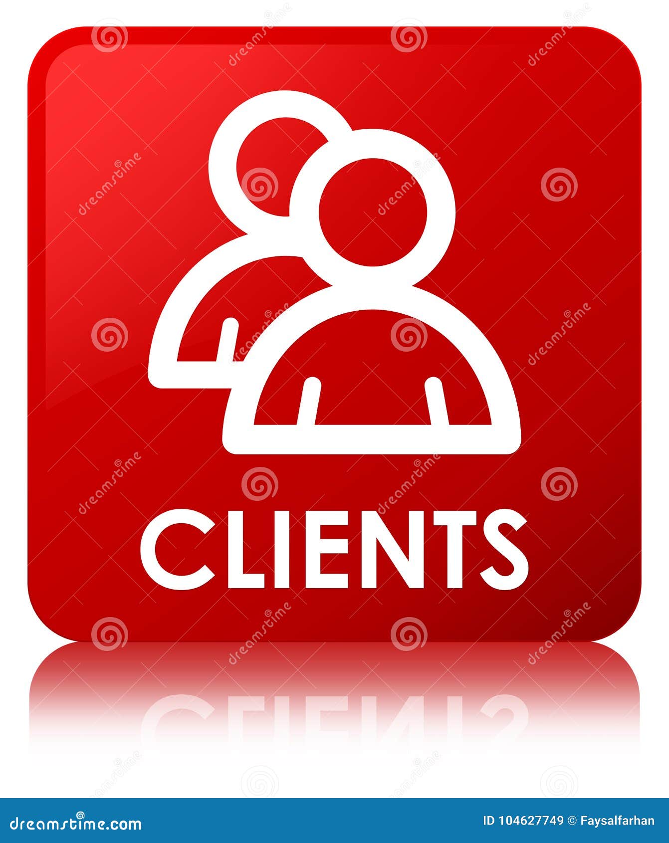 Clients (group Icon) Red Square Button Stock Illustration ...