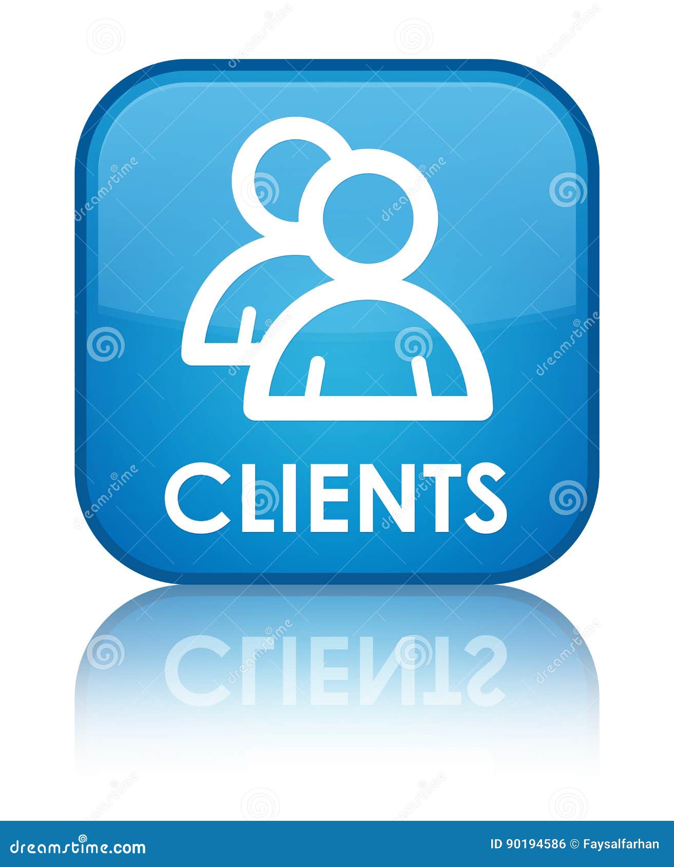 Clients (group Icon) Special Cyan Blue Square Button Stock Illustration ...