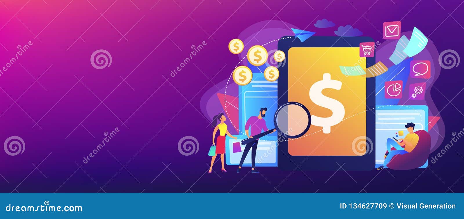 E-invoicing Concept Banner Header. Stock Vector - Illustration of ...