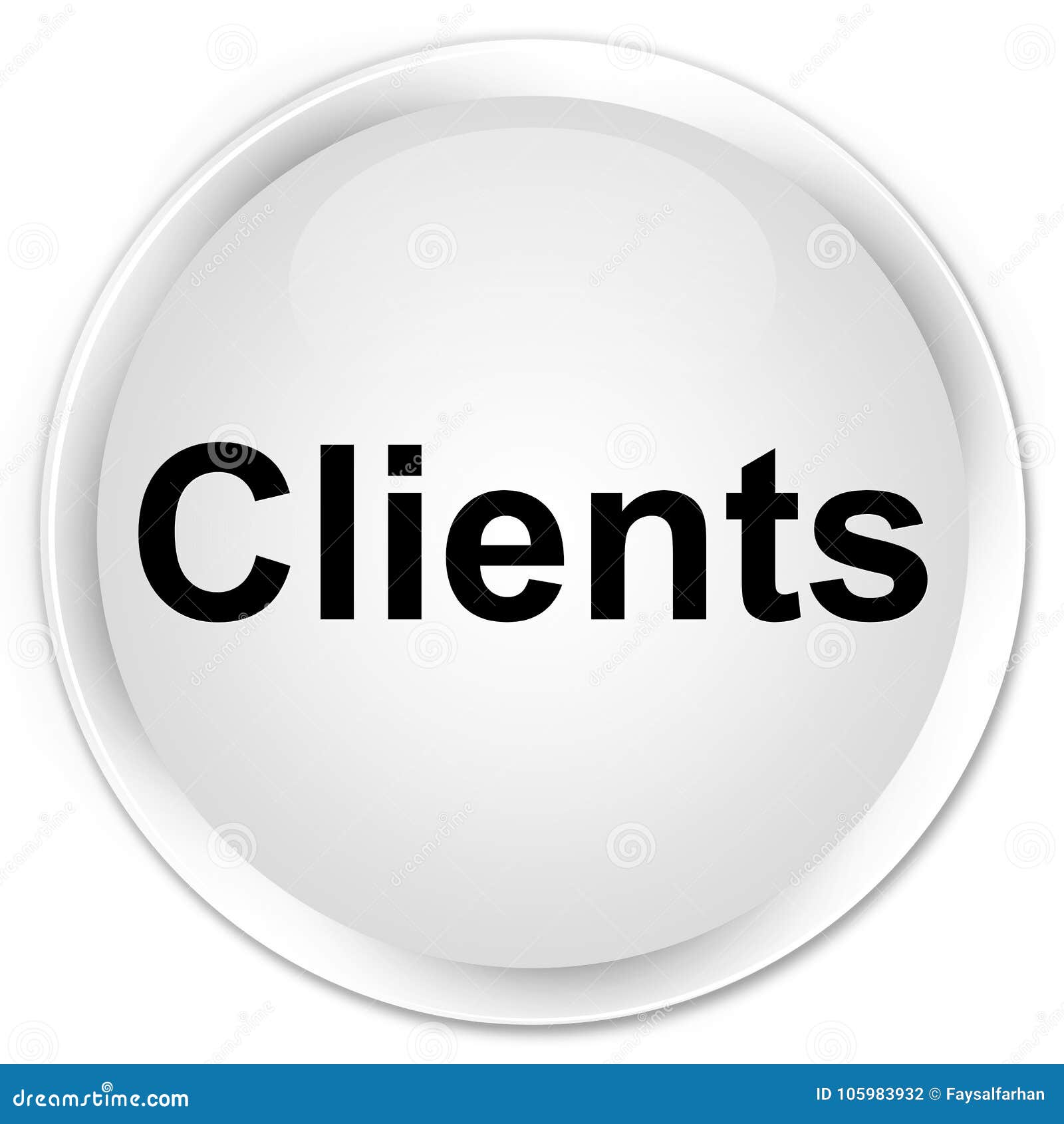 Clients Premium White Round Button Stock Illustration - Illustration of ...