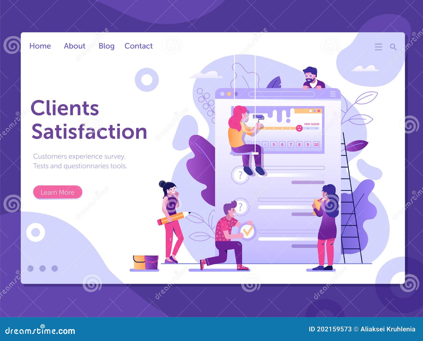 Clients Satisfaction and Feedback Survey Web Banner Stock Vector ...