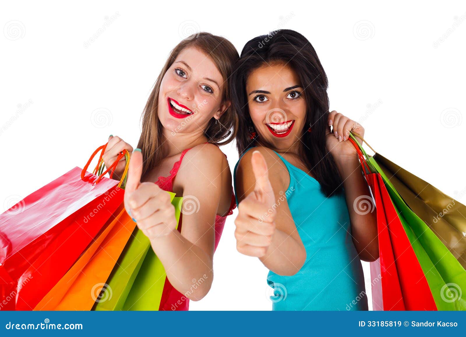 Clients satisfaisants image stock. Image du beauté, filles - 33185819