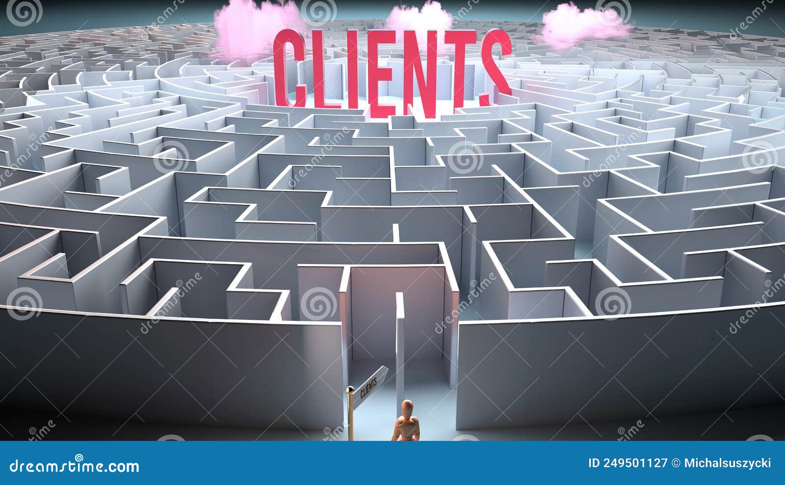 Clients and a Complicated Path To it Stock Illustration - Illustration ...