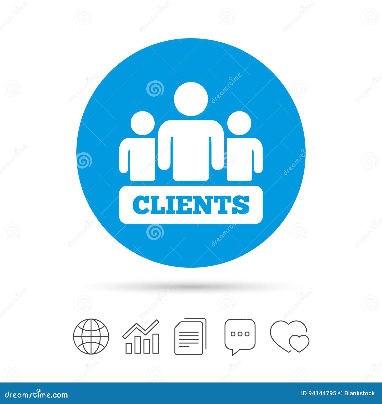 Clients Sign Icon. Group Of People Symbol. Cartoon Vector ...