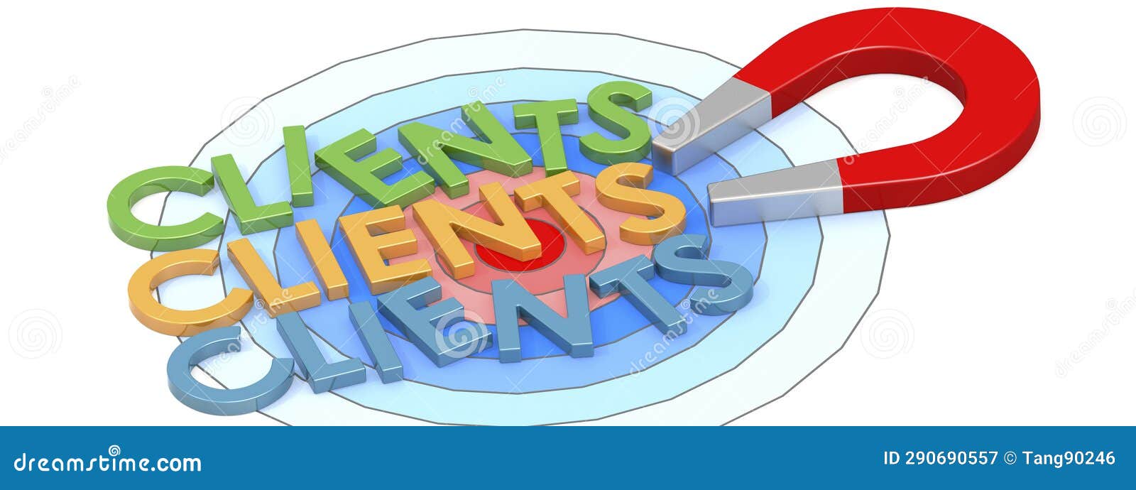 Clients Word with Red Horseshoe Magnet Isolated Stock Illustration ...
