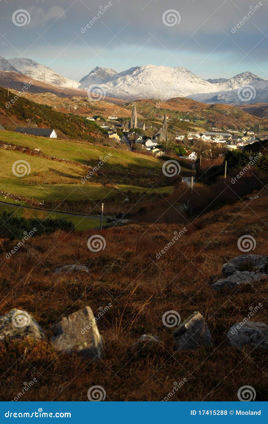 Clifden and Connemara Mountains View Stock Photo - Image of outdoors ...